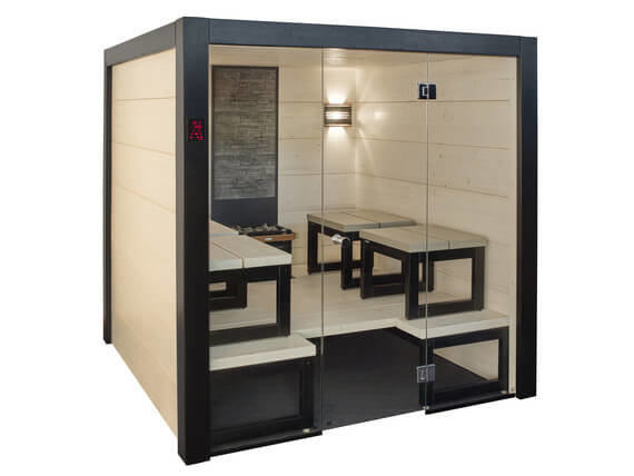 Harvia Solide Design Massivholz Sauna Kabine aus 49mm Fichte mit ESG ...